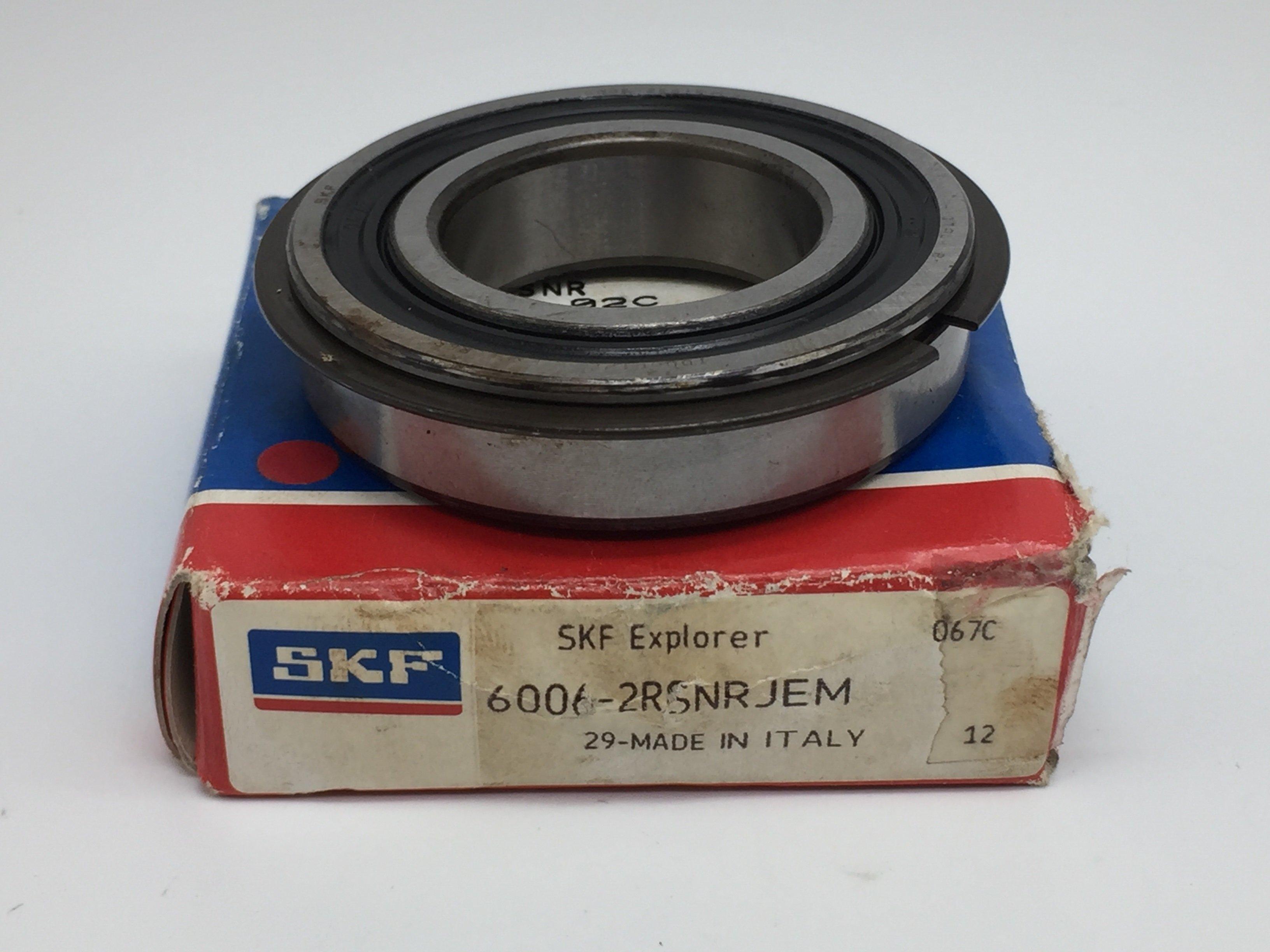 SKF 6006-2RSNRJEM RADIAL DEEP GROOVE BALL BEARING 30MM BORE DIAMETER