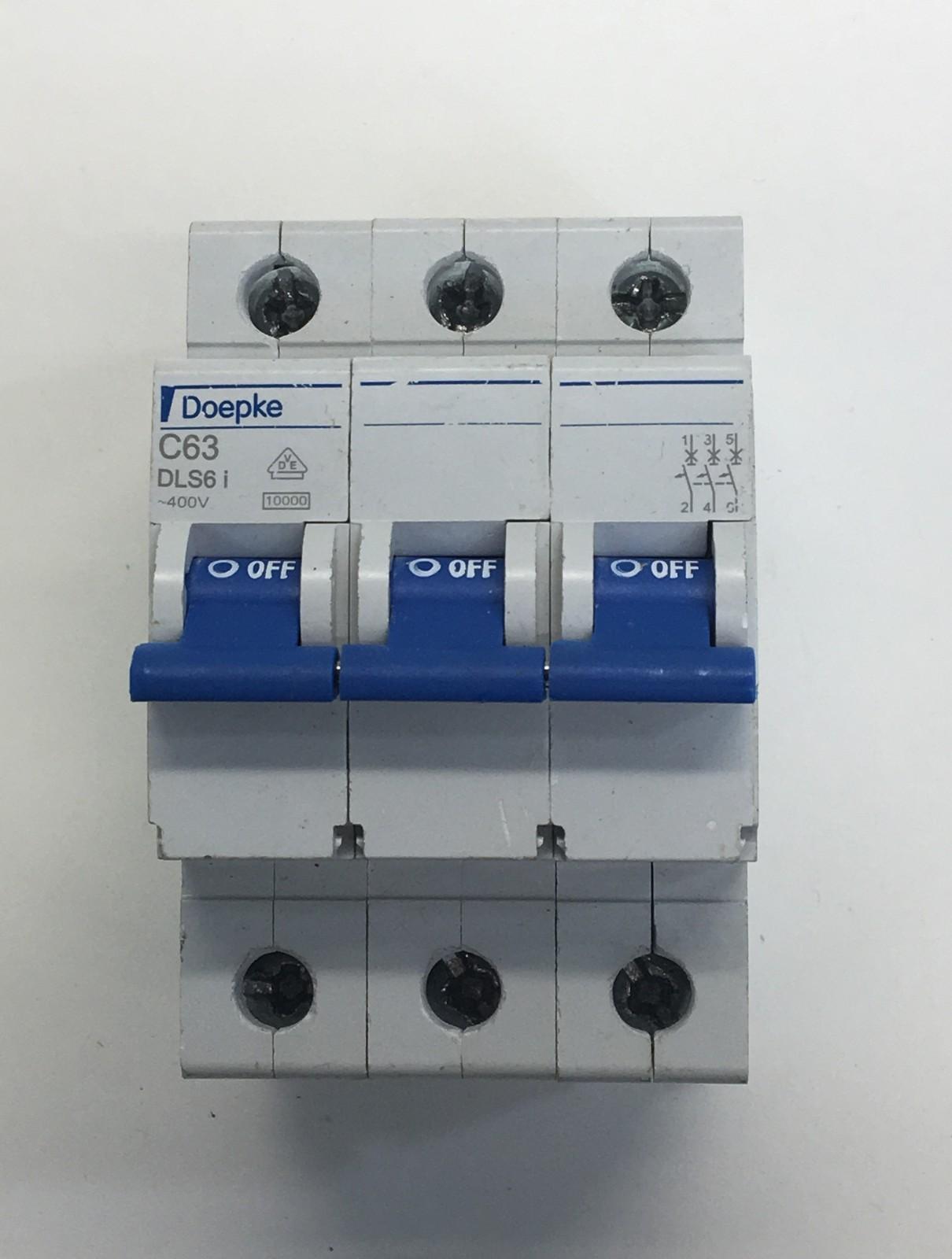 Doepke C63 DLS6I 3-Pole Circuit Breaker, 230/400V