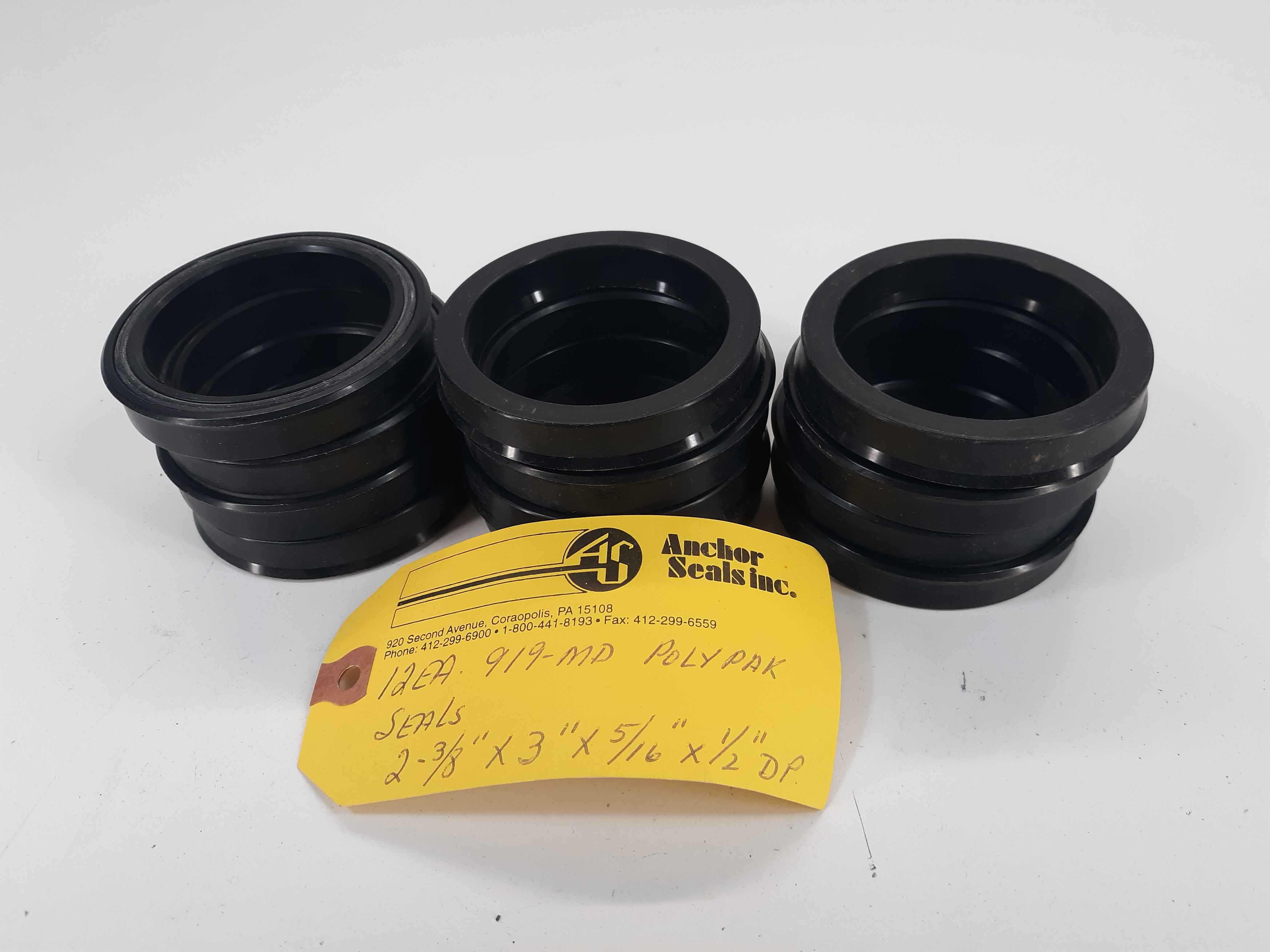 Anchor Seals 919-MD PolyPaK Seals 2-3/8x 3x 5/16x 1/2 inches DP (Lot of 12)
