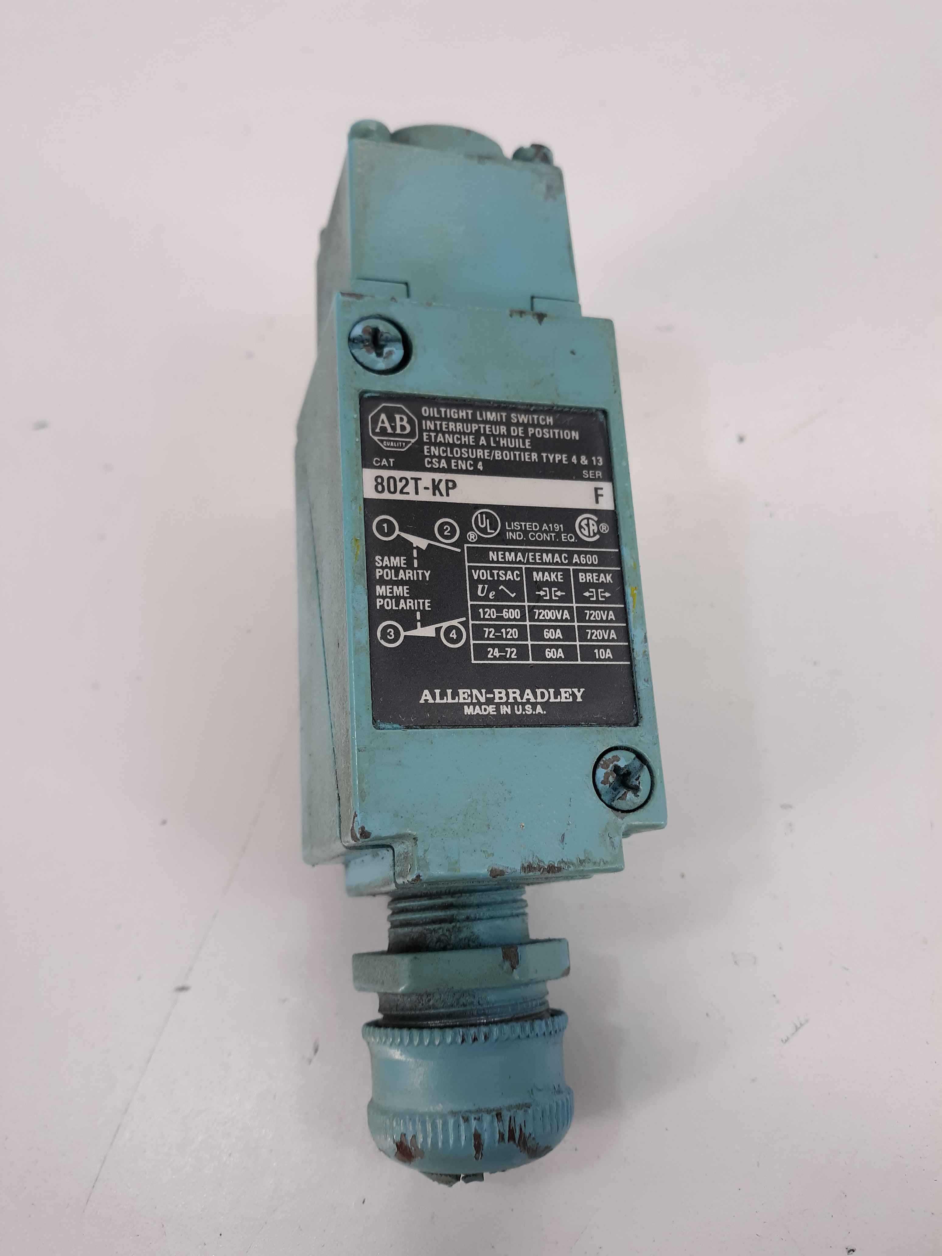 Allen Bradley 802T-KP SER.F Limit Switch 600VAC 10Amp