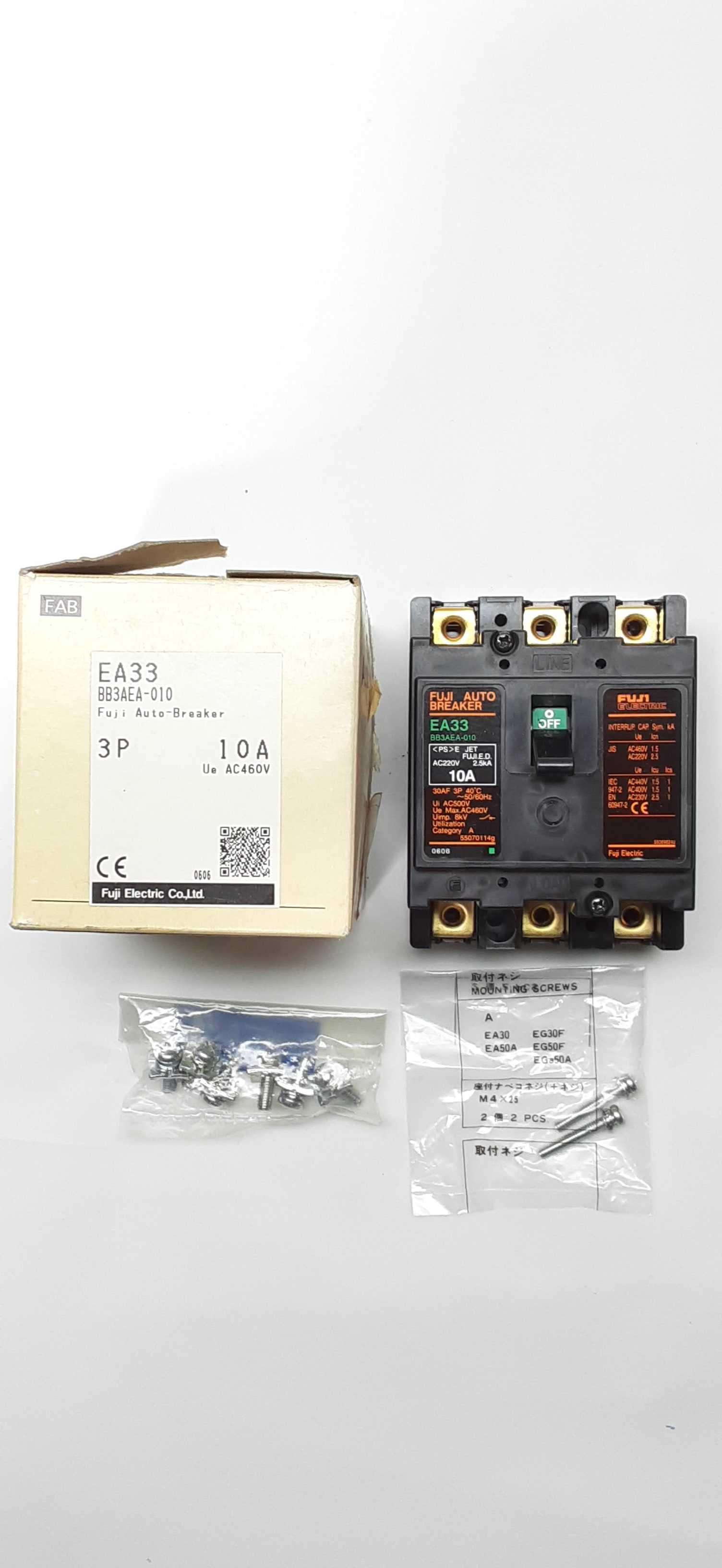 Fuji EA33 Circuit Breaker 220V 10A 3Pole