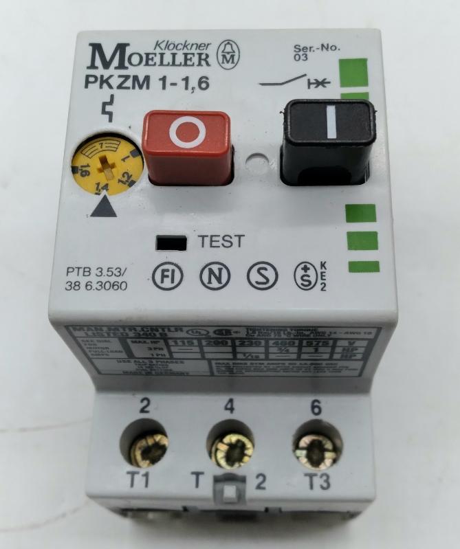 MOELLER PKZM 1-1.6 CIRCUIT BREAKER TESTED