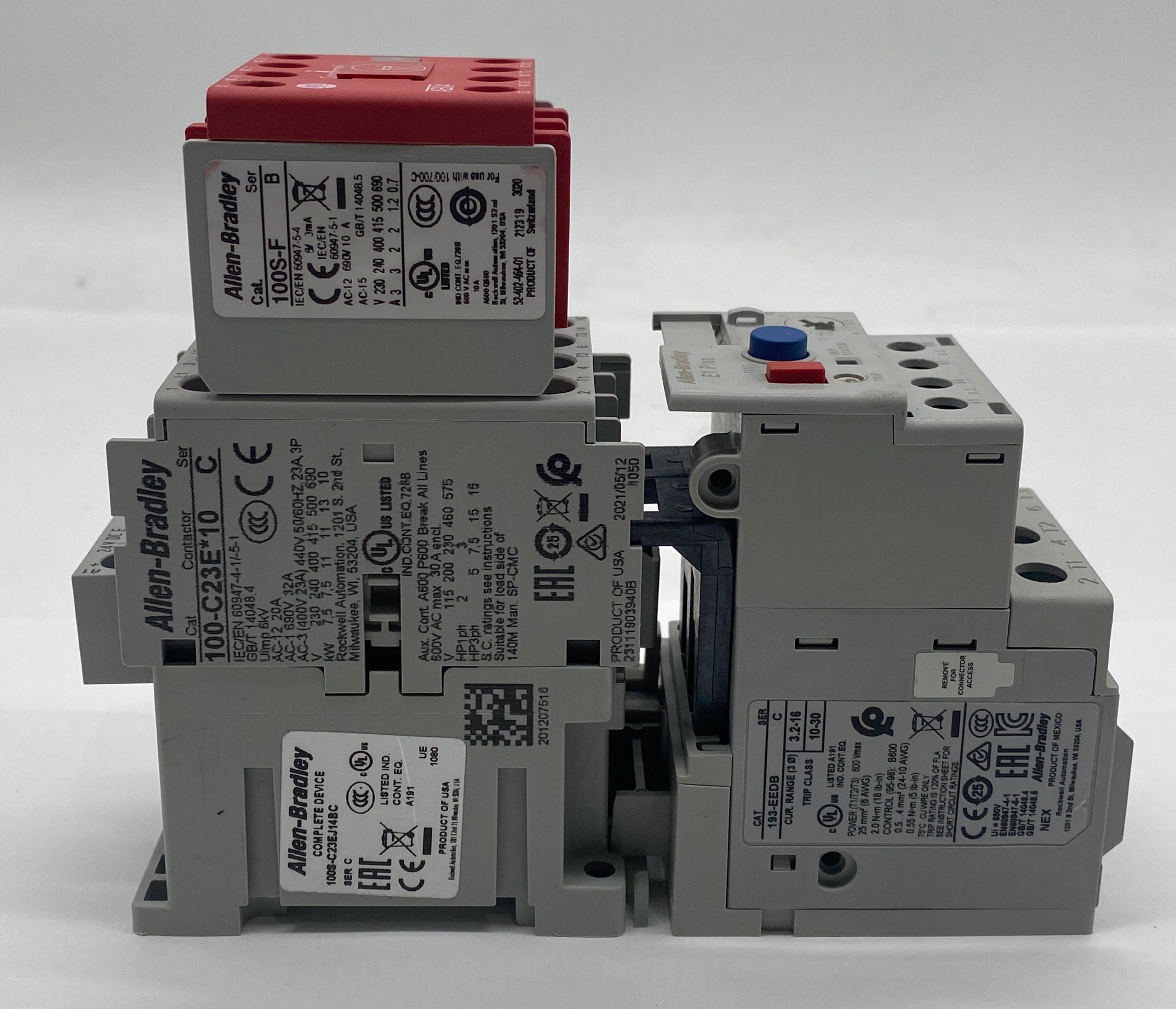 Allen-Bradley 100S-C23EJ14BC Safety Contactor 24VAC 23A W/Overload Relay