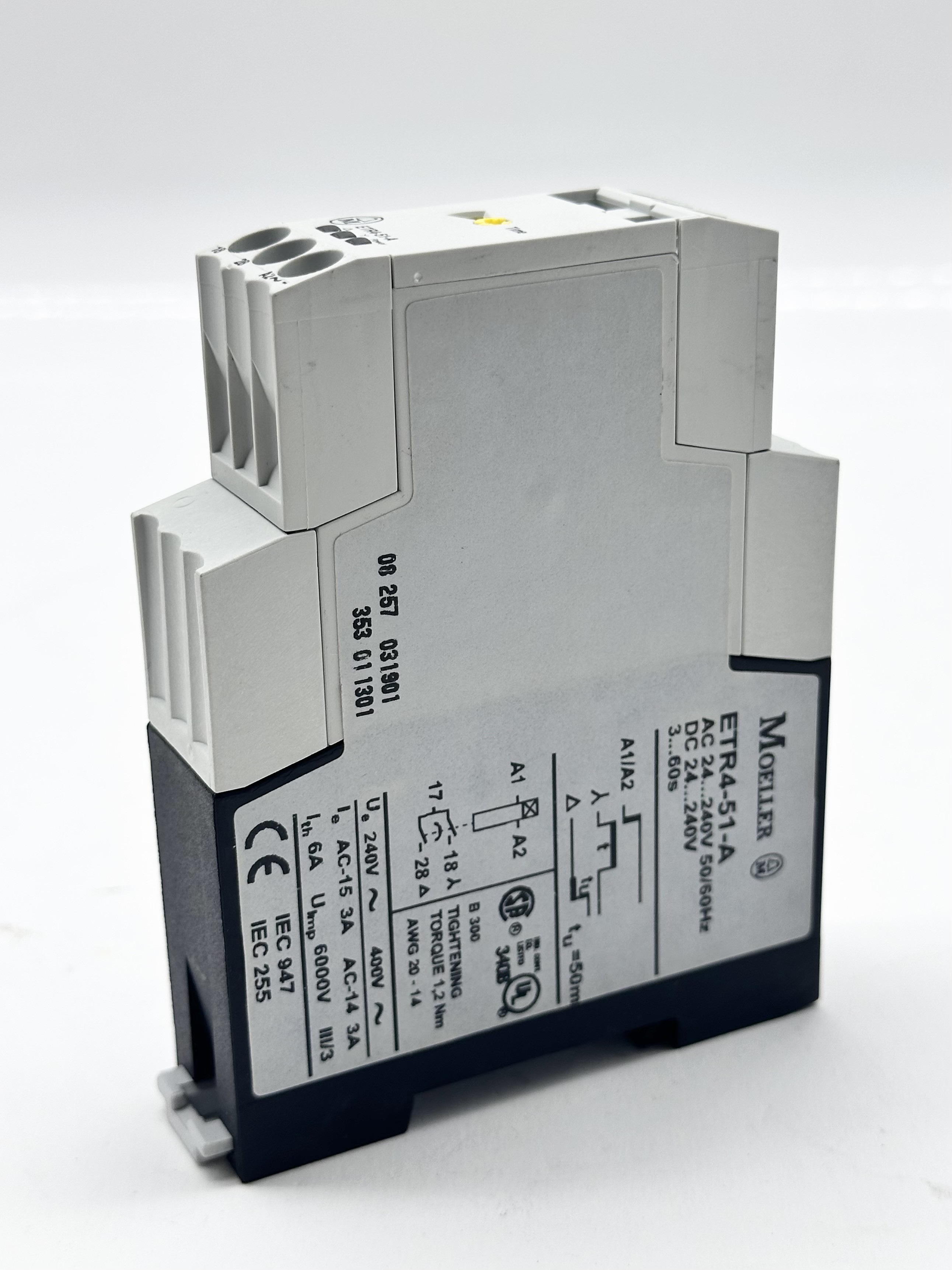 Moeller ETR4-51-A Time Delay Relay, 24-240 VAC/DC 3-60s