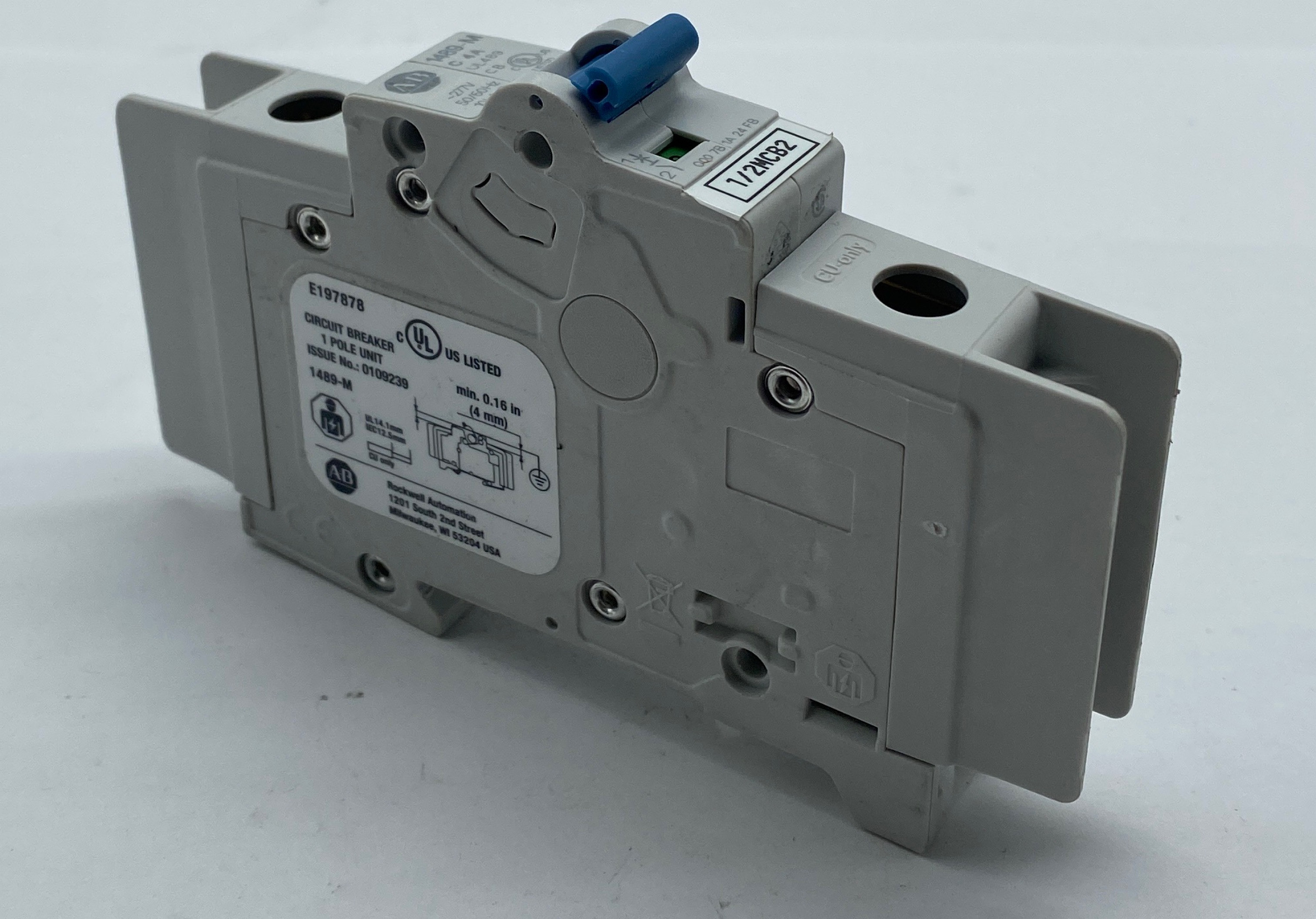 Allen-Bradley 1489-M1C040 SER.D 1-Pole Circuit Breaker, 480Y/277V 4Amp