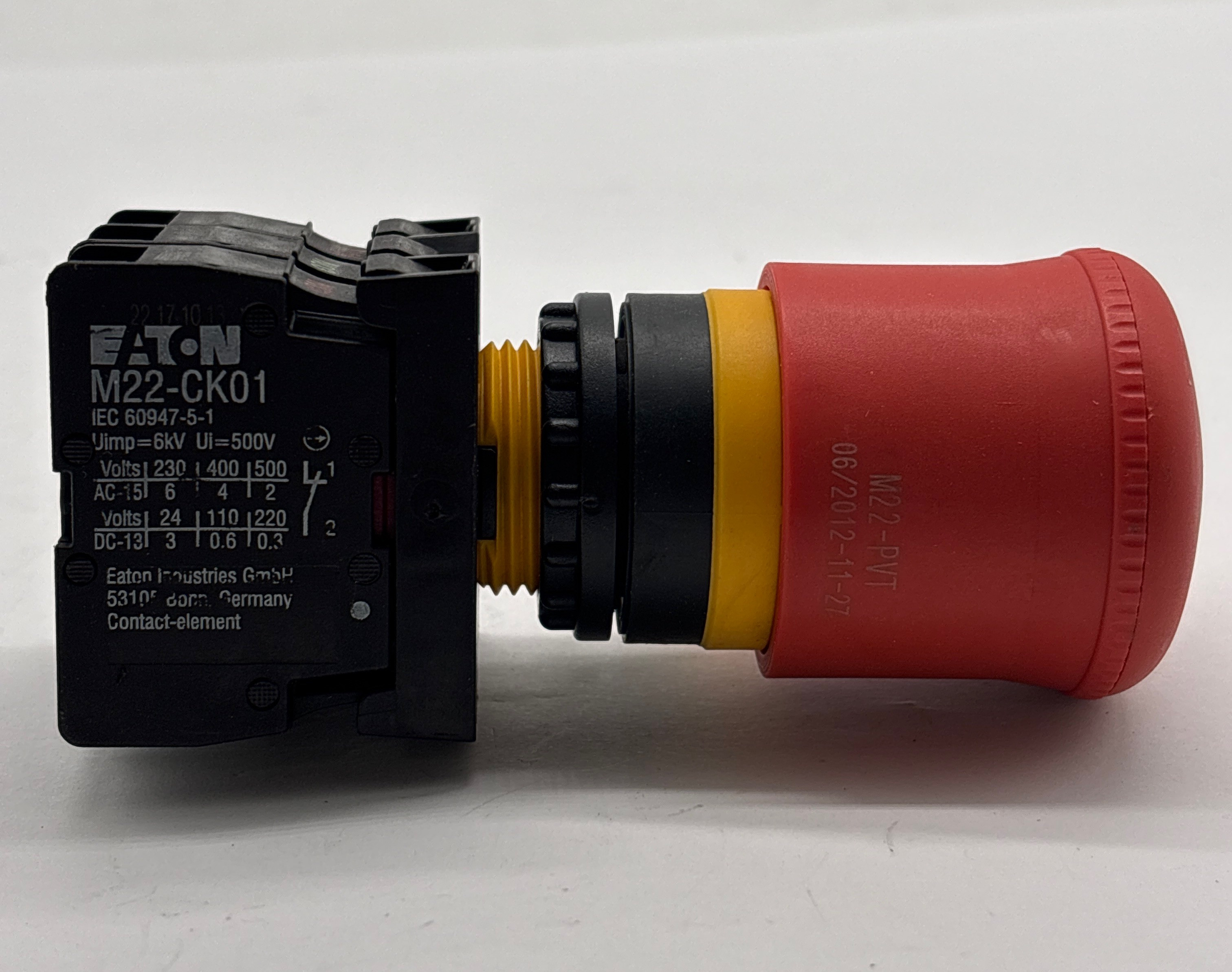 Eaton M22-CK01 Emergency Red Button W/Contact Block