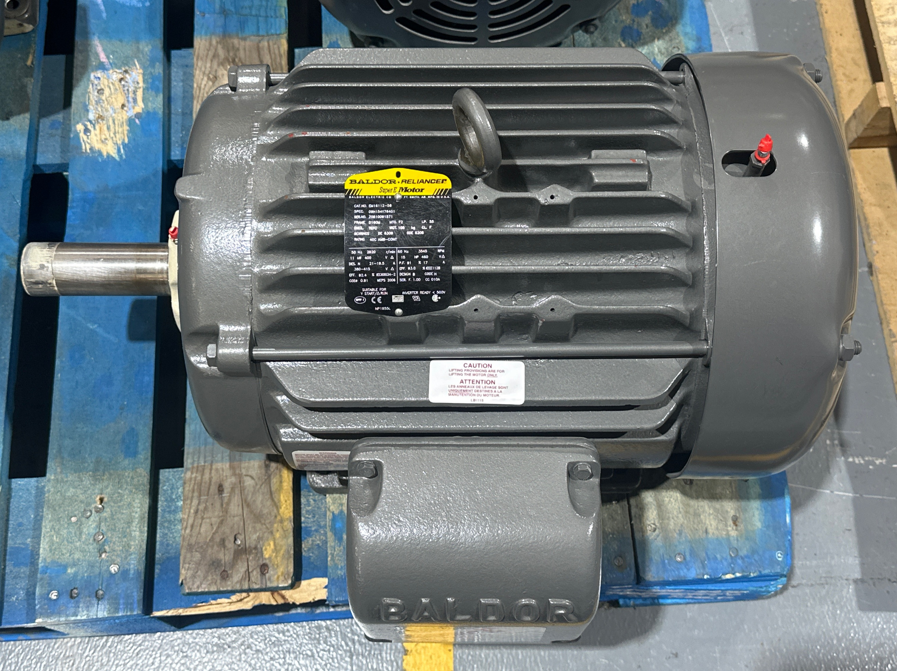 Baldor Reliance EM16112-58 Inverter Duty AC Motor, 15HP Frame D160M