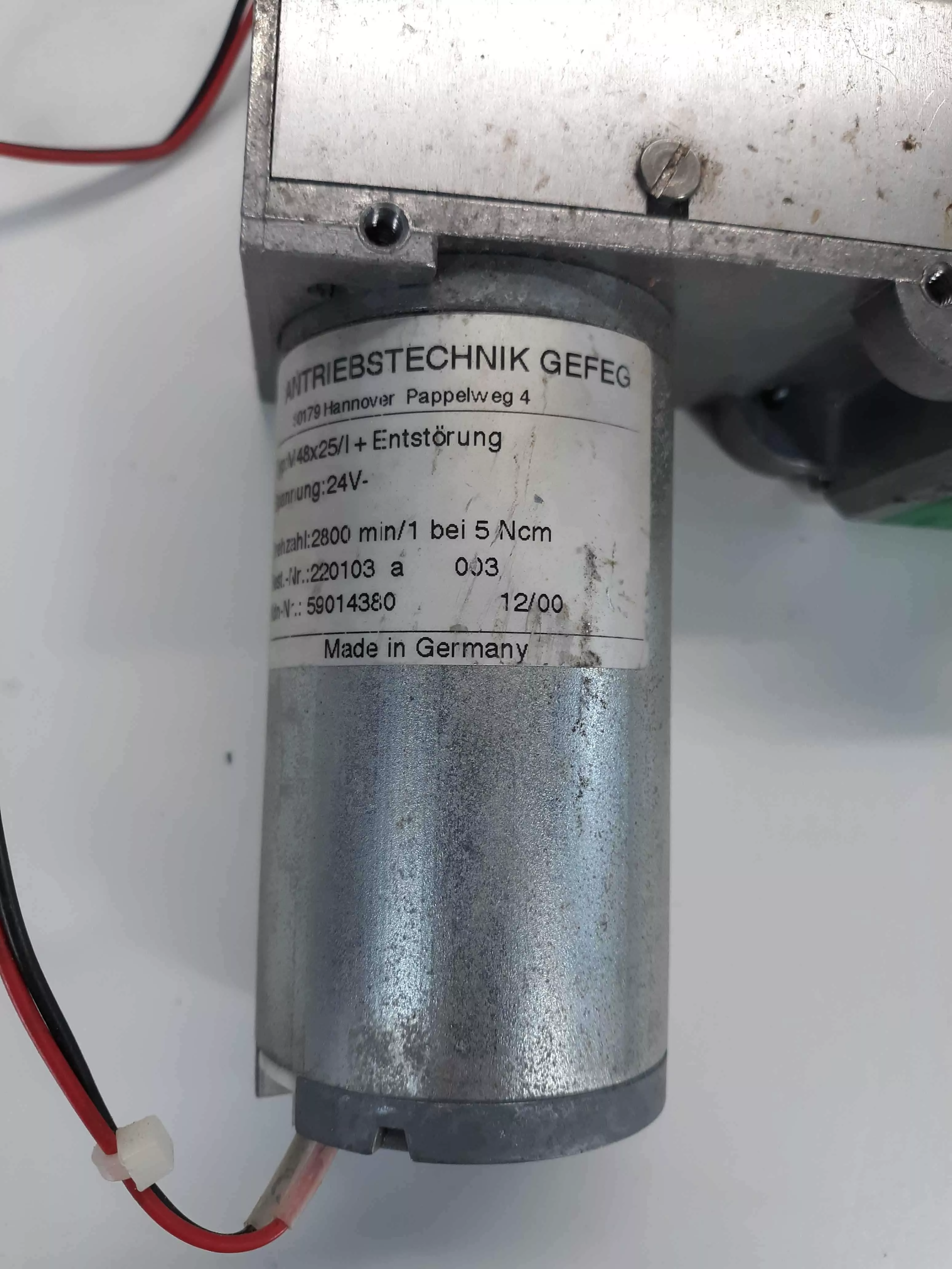 ASF Thomas M48X25/I Diaphragm Pump W/Gefeg Antriebstechnik DC Motor Drive
