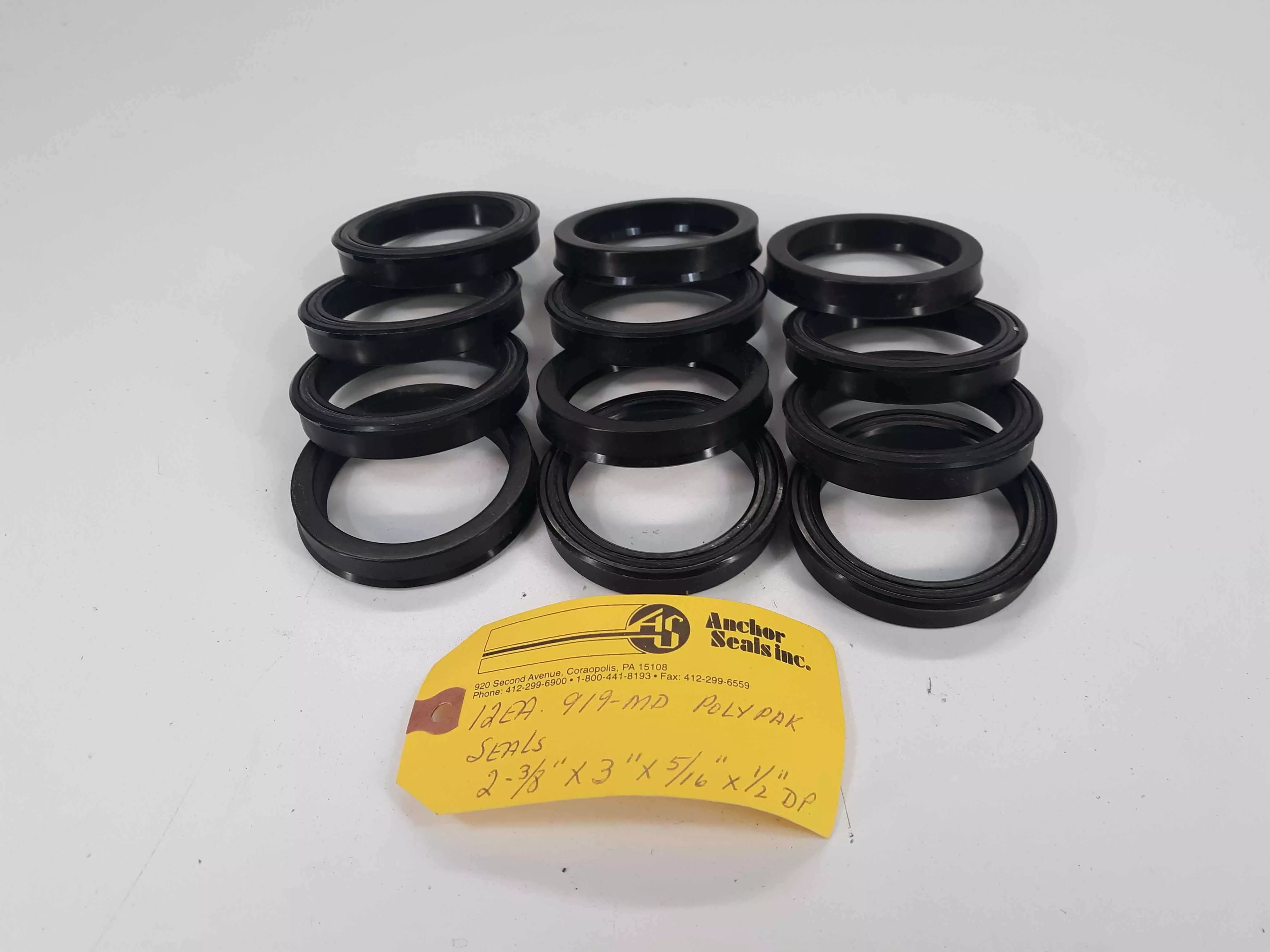 Anchor Seals 919-MD PolyPaK Seals 2-3/8x 3x 5/16x 1/2 inches DP (Lot of 12)