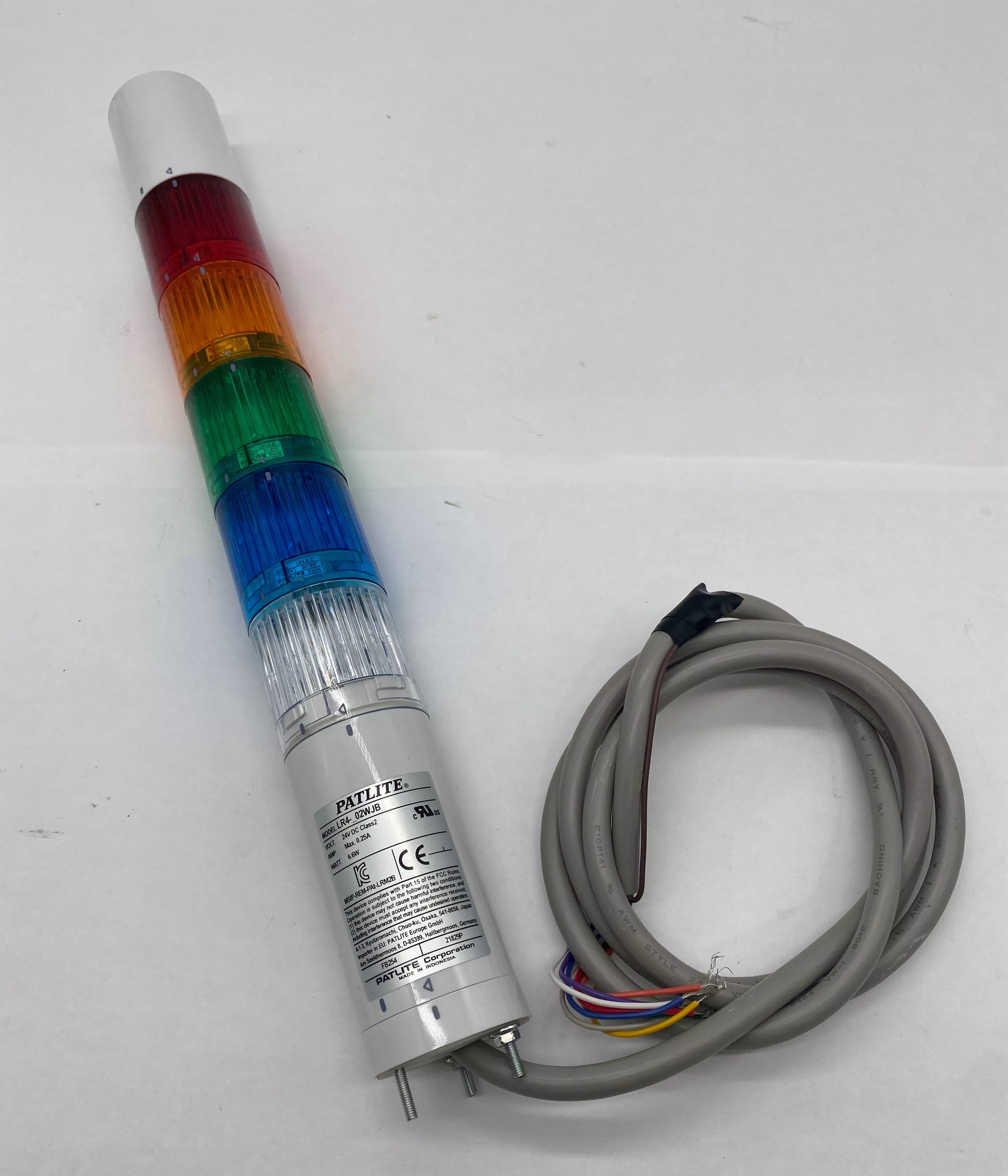 Patlite LR4-02WJB Signal Tower Light, 6.6W