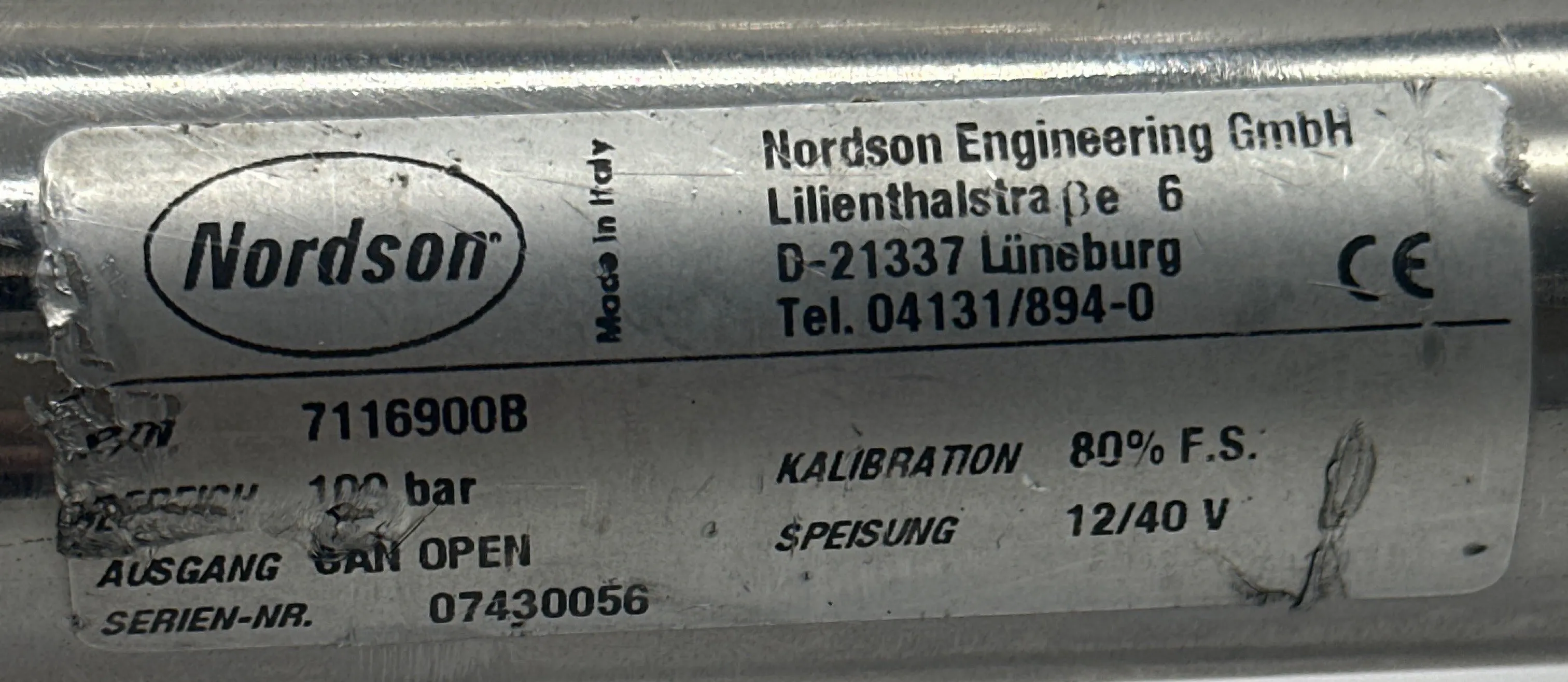 Nordson 7116900B Hot Melt Pressure Sensor Assy