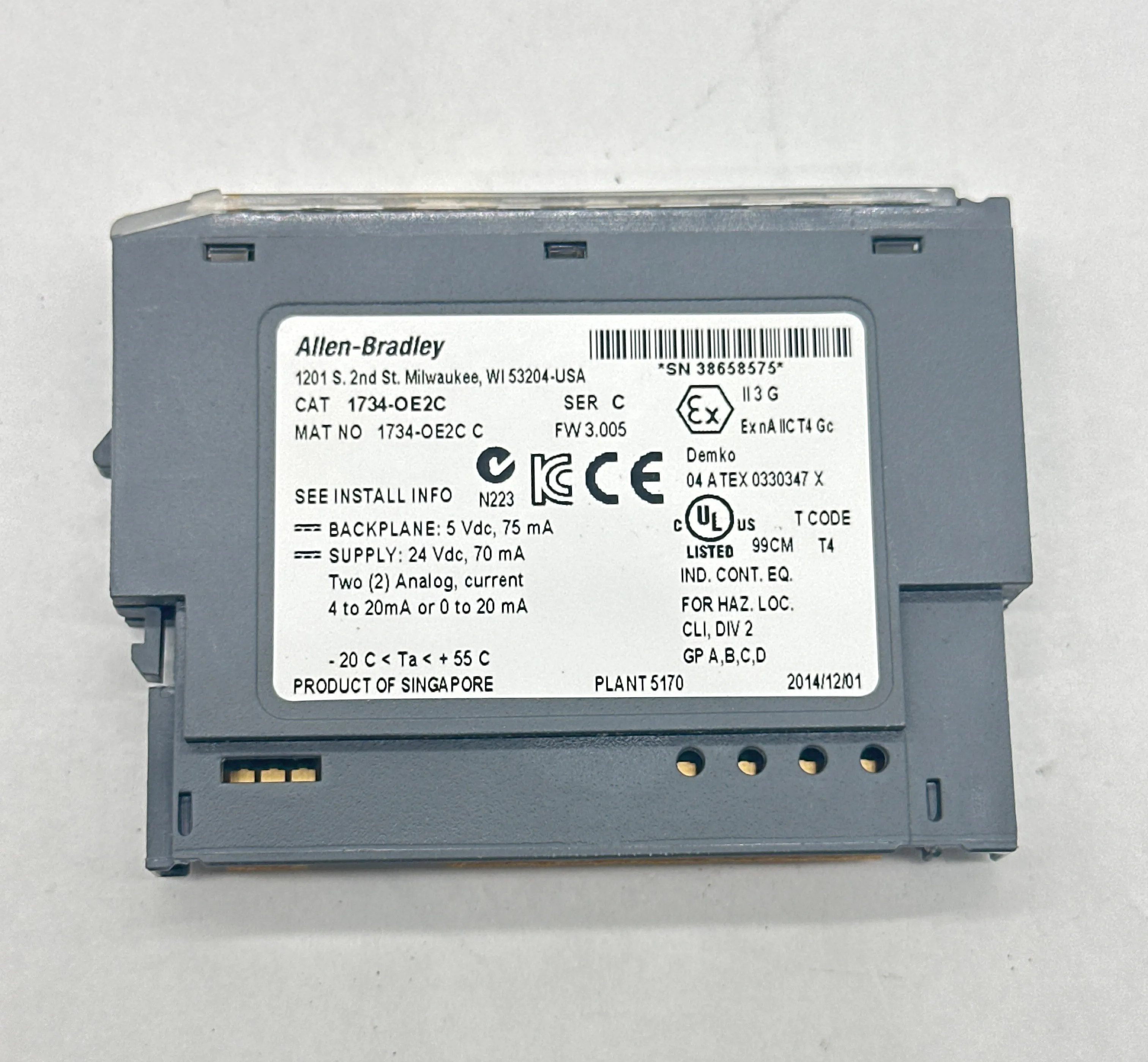 Allen-Bradley 1734-OE2C SER.C 2-Point Analog Output Module